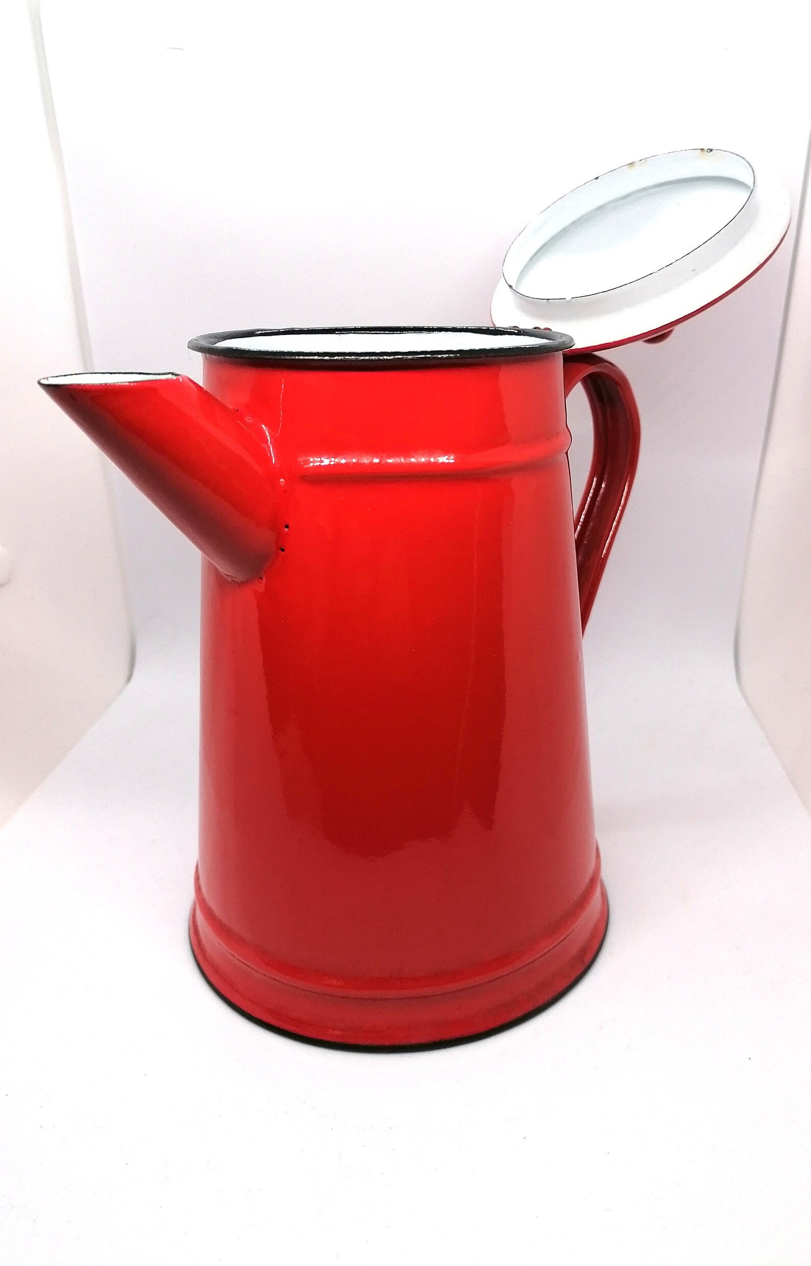 Vintage French Red Enamel Coffee Pot With Lid Made by Japy 1950s - Etsy