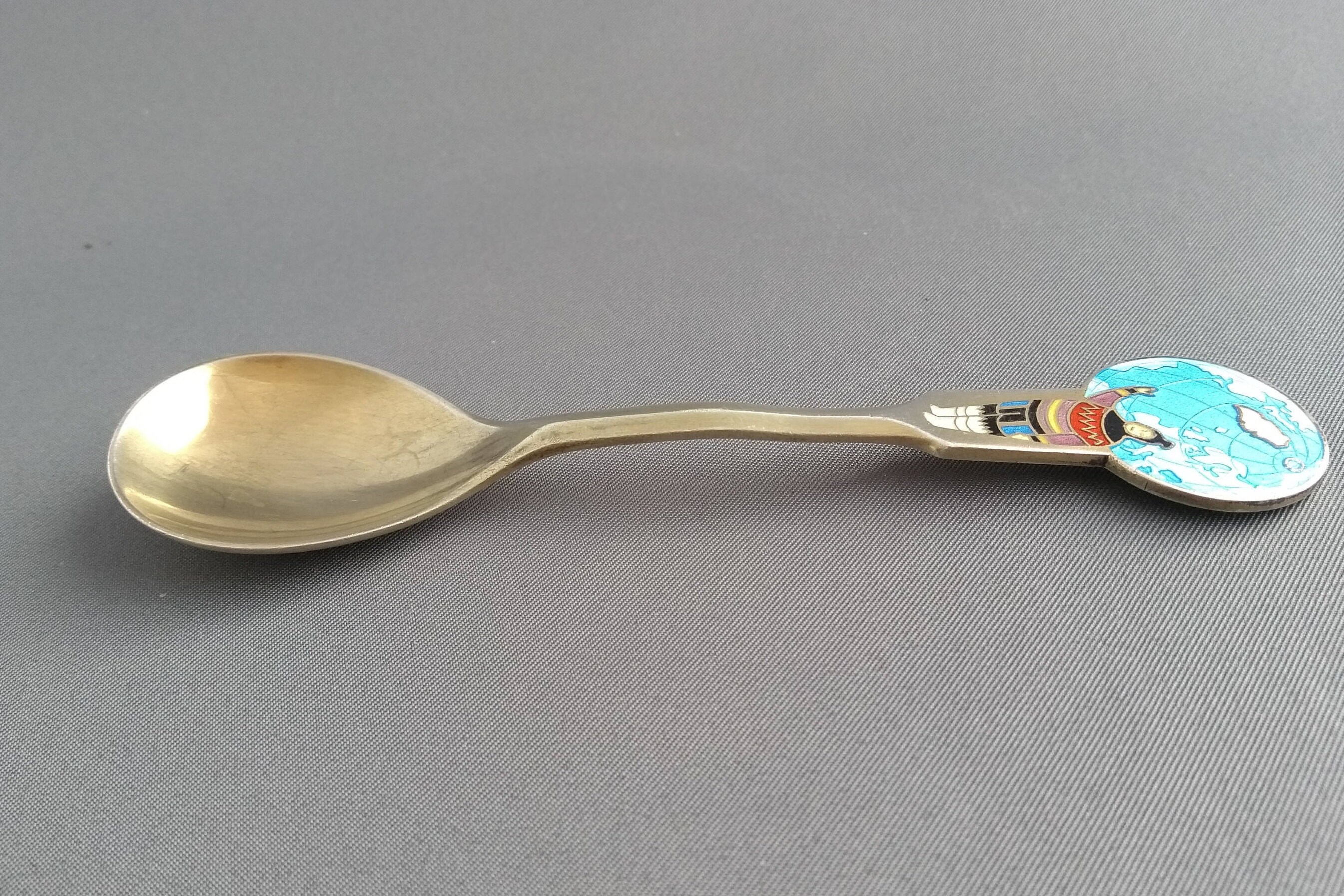 Rare Gronland Enamel and Sterling Collector Spoon Designed by A ...