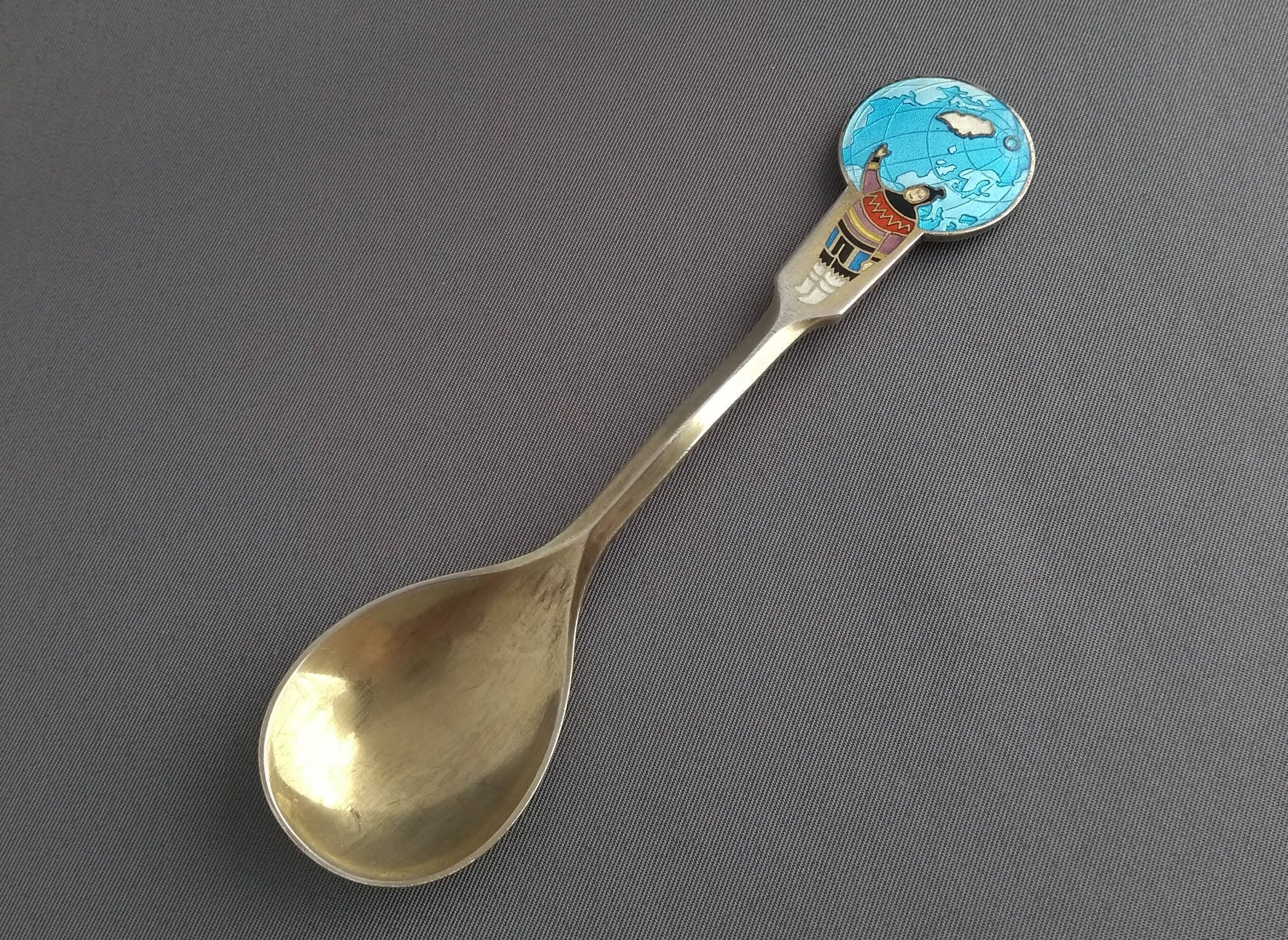 Rare Gronland Enamel and Sterling Collector Spoon Designed by A ...