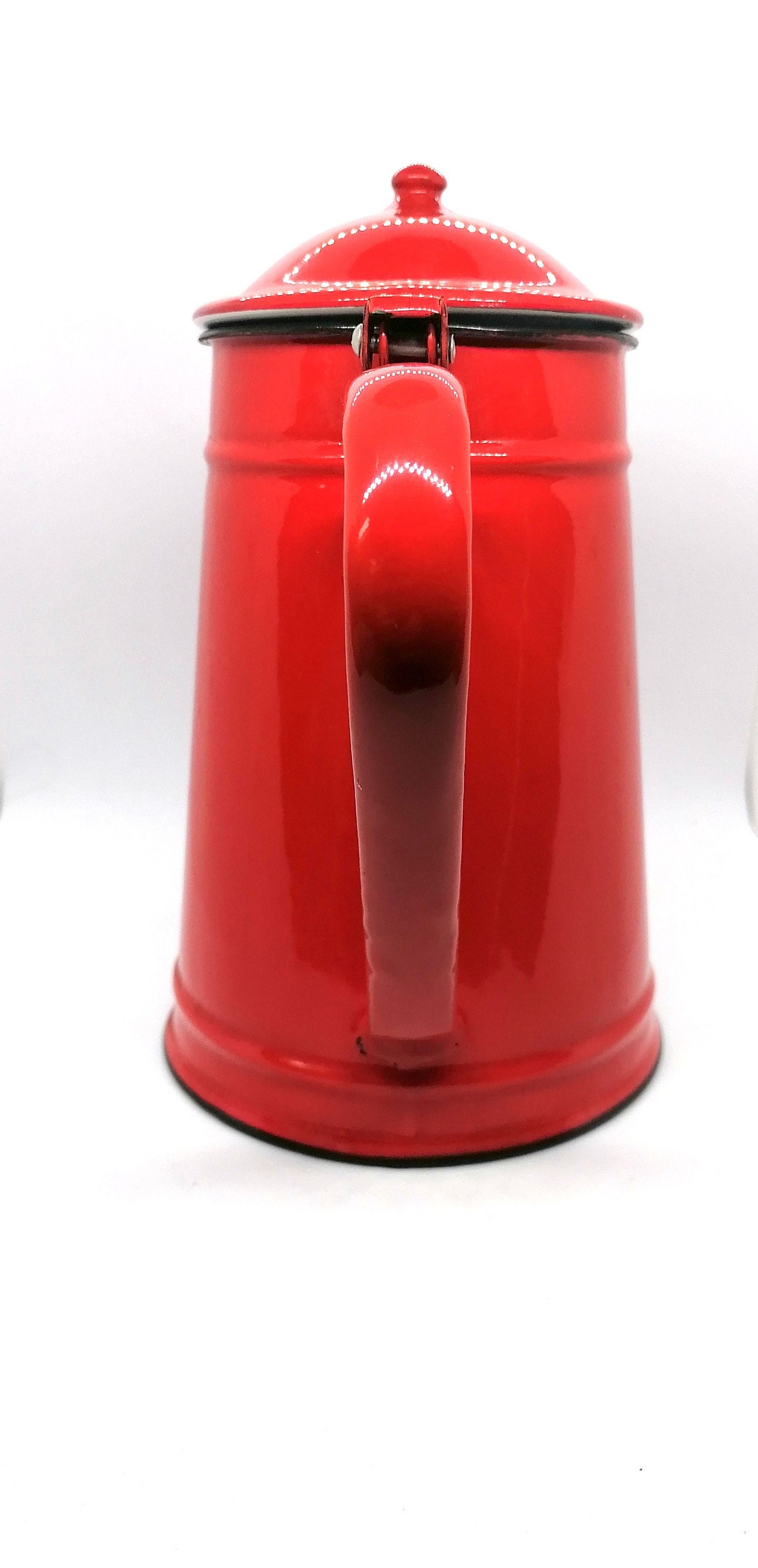 Vintage French Red Enamel Coffee Pot With Lid Made by Japy 1950s - Etsy