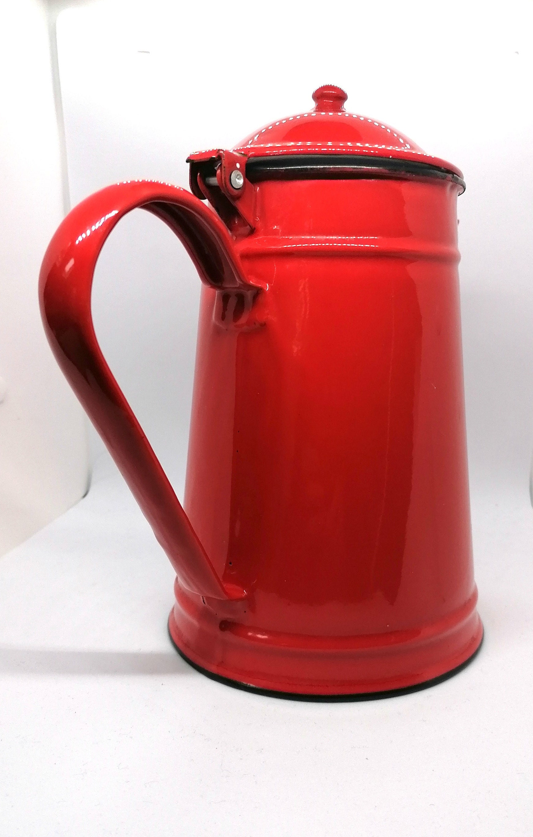 Vintage French Red Enamel Coffee Pot With Lid Made by Japy 1950s - Etsy
