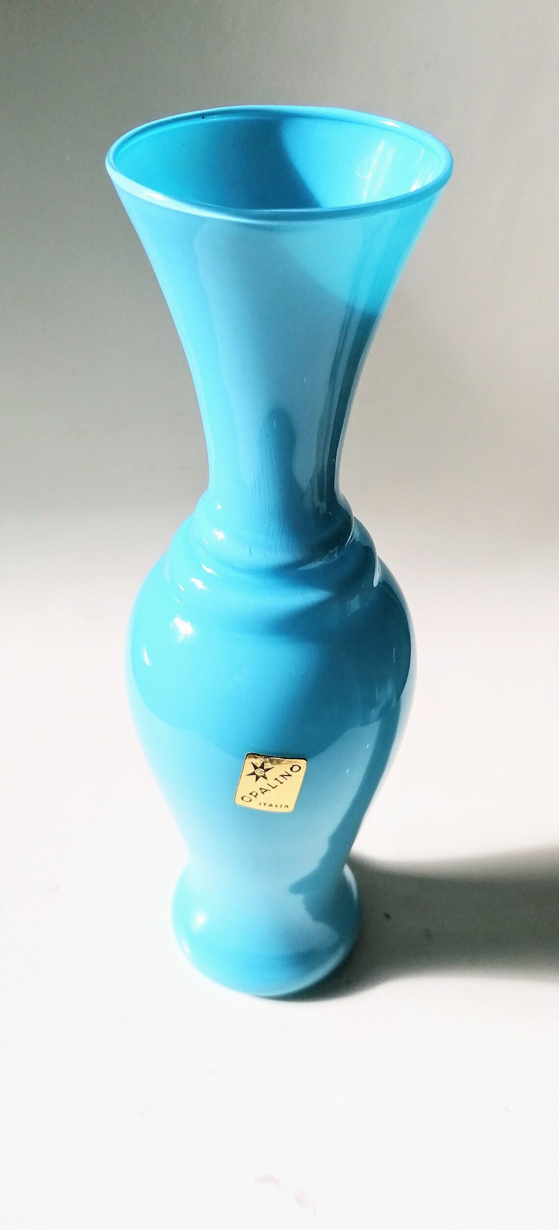 Elegant Vintage Art Glass Turquoise Blue Opalino Cased Glass - Etsy