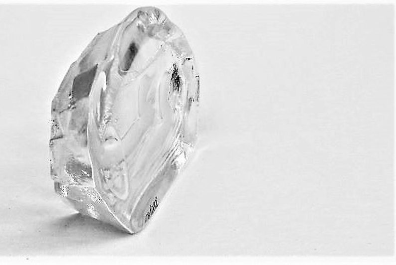 Vintage Nybro Sweden Clear Lead Crystal Paperweight With Pair - Etsy