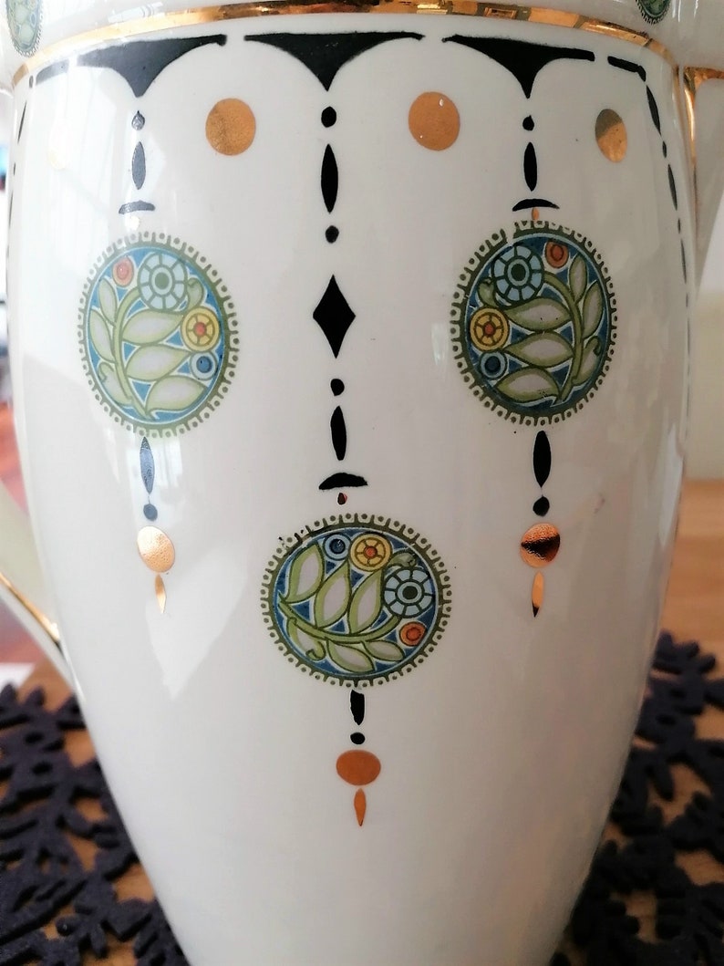 Beautiful and Rare Large Art Deco Ceramic Bathroom Pitcher With Art ...