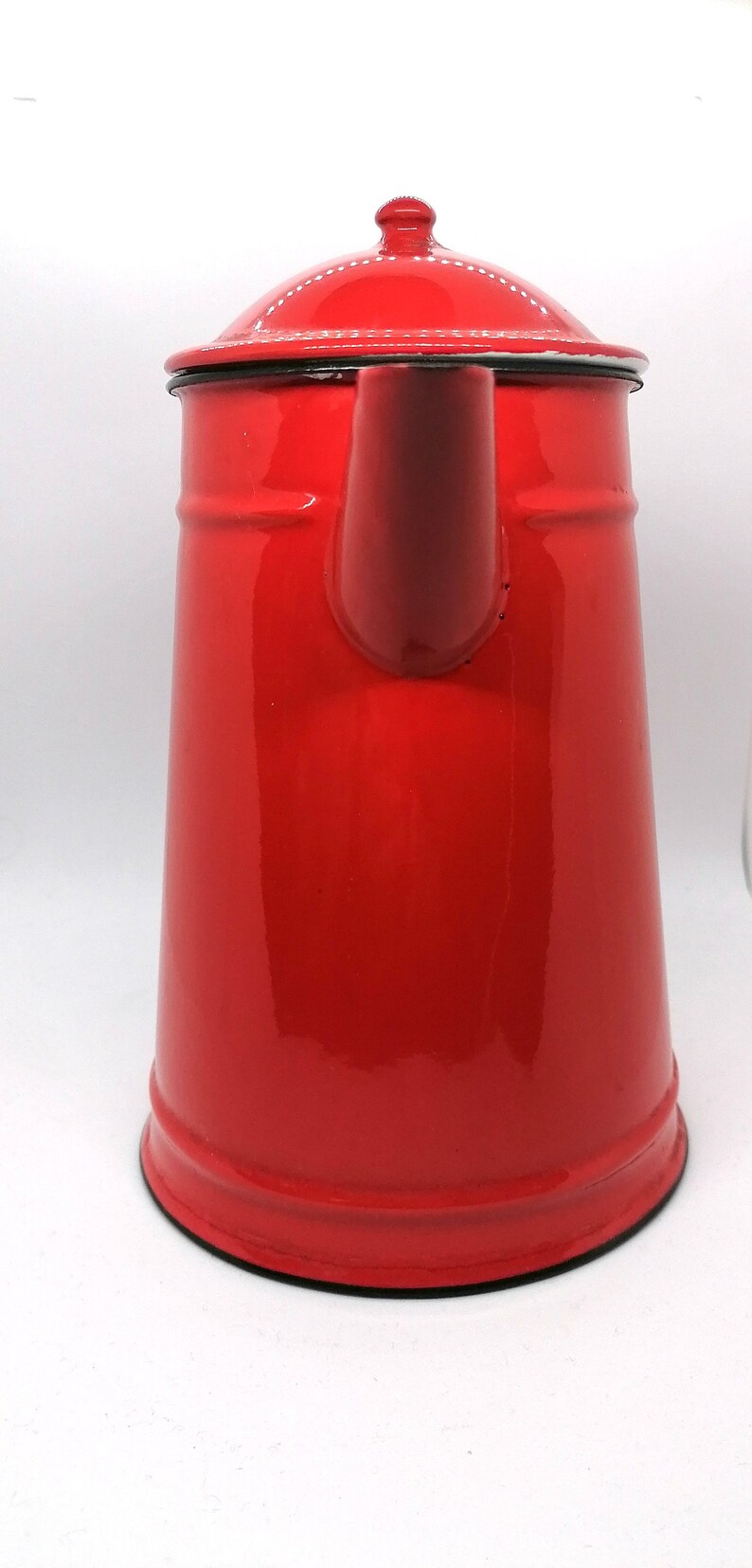 Vintage French Red Enamel Coffee Pot With Lid Made by Japy 1950s - Etsy