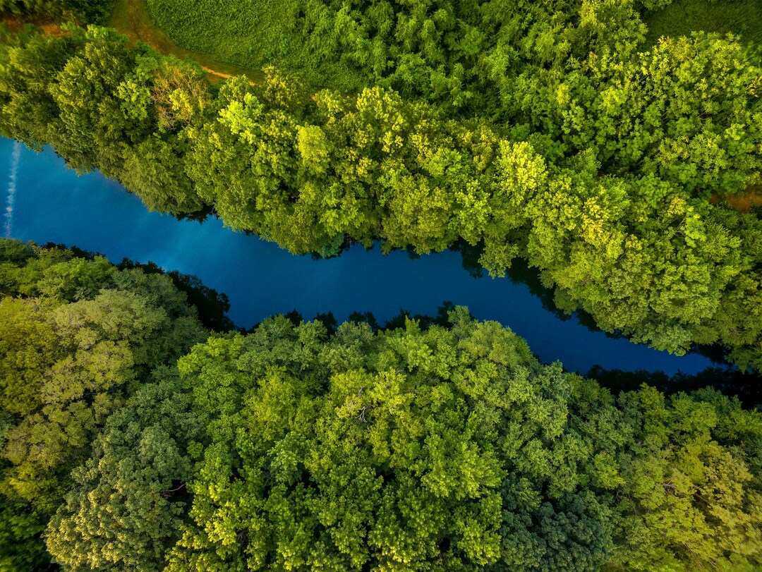 Hidden River Bird's Eye View New Jersey Aerial - Etsy