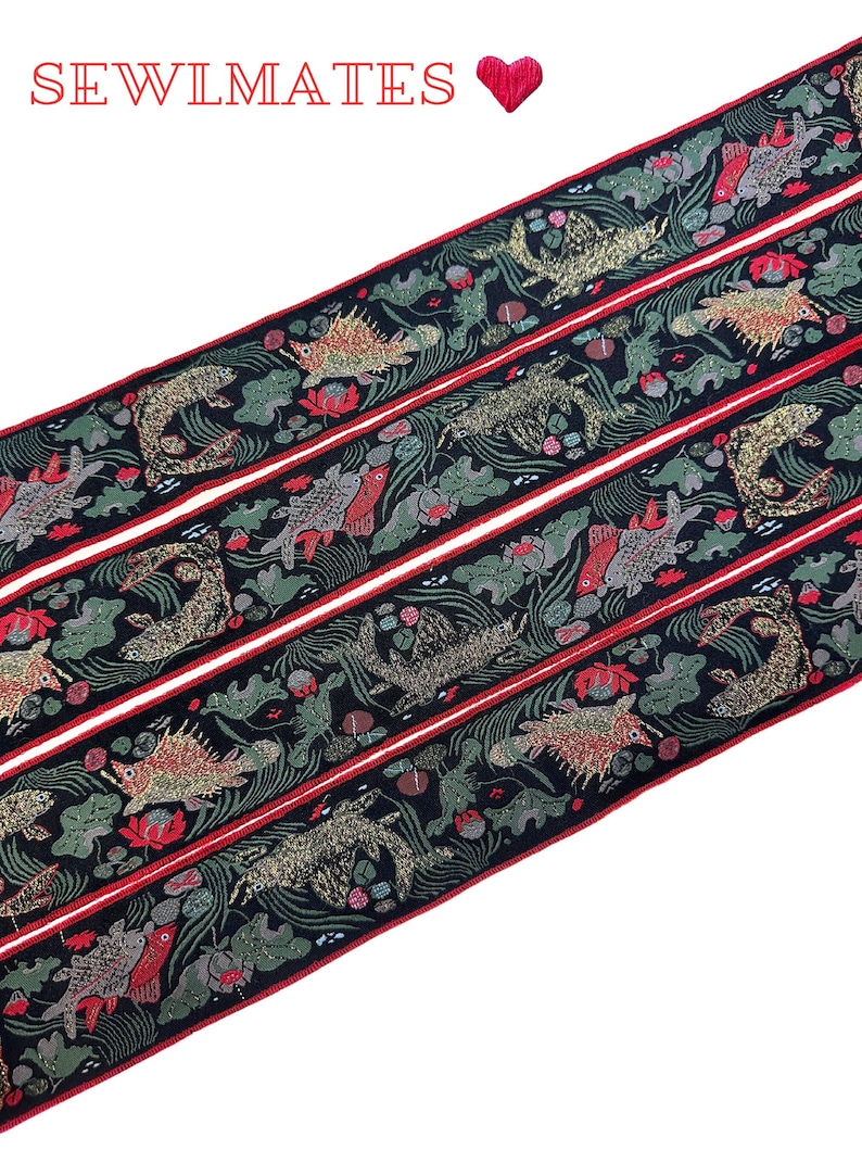 Woven 2" Koi Fish Pattern Jacquard Ribbon for Trim Border Ribbon - Etsy