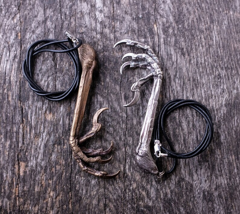Solid Bronze Magpie Claw Pendant - Etsy