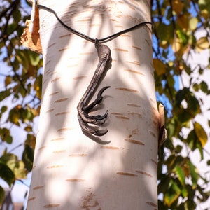 Solid Bronze Magpie Claw Pendant - Etsy
