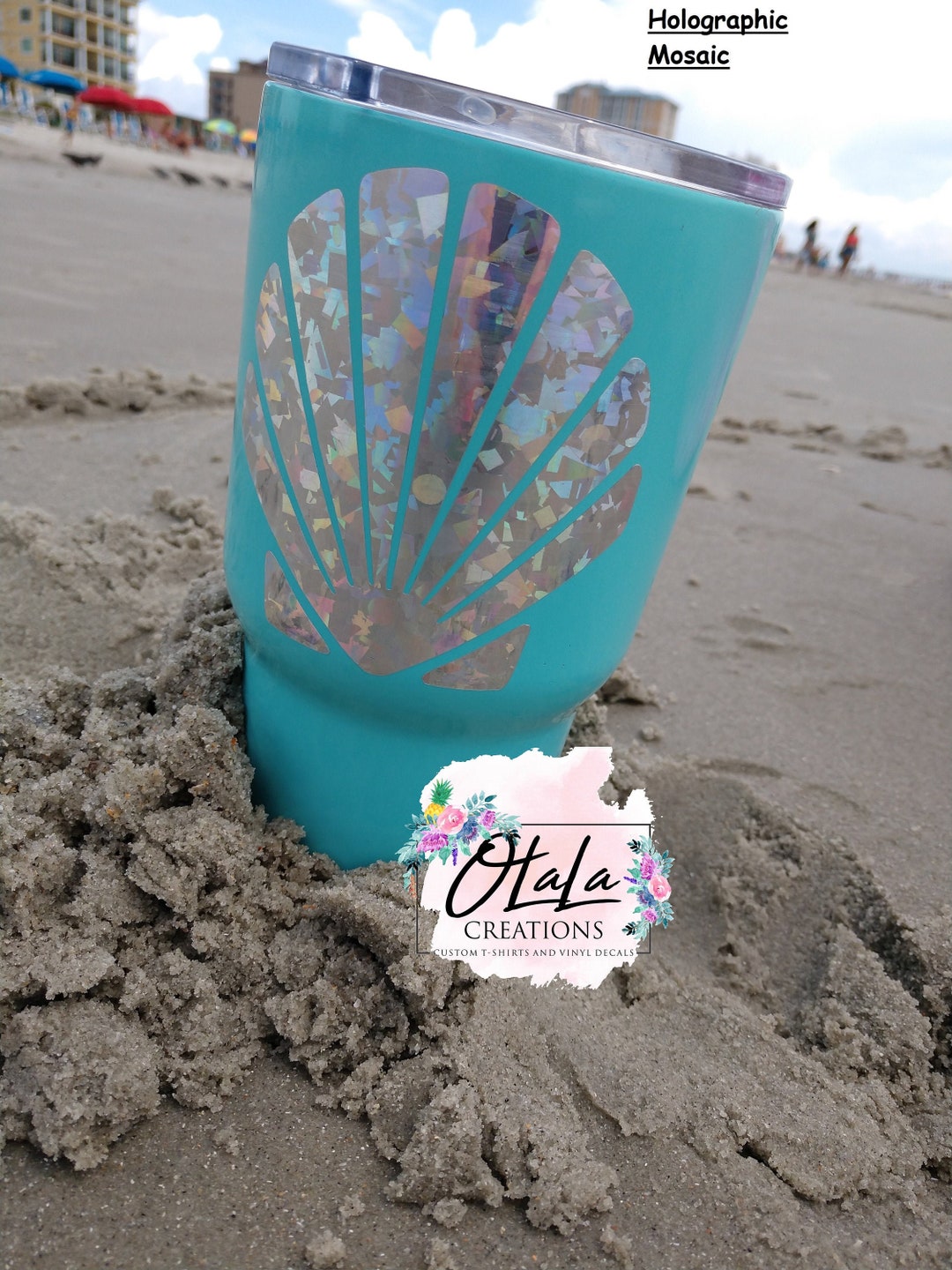 Seashell Clam Decal. Seashell Car Window Sticker. RTIC YETI Vinyl Decal ...