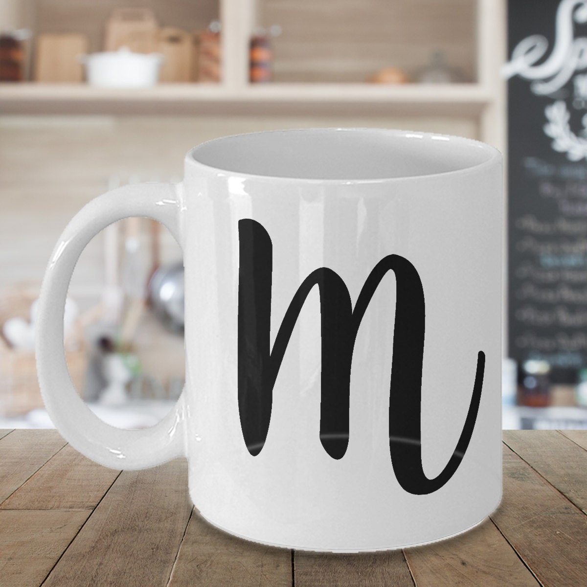 Initial Mug - Monogram Gifts With Letter M - Cute Name Coffee Mug ...