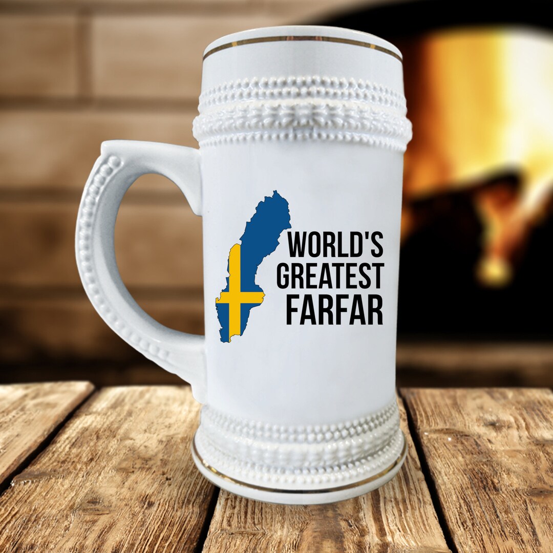 Swedish Beer Stein - Swedish Grandfather - Sweden Mug - Farfar Mug ...