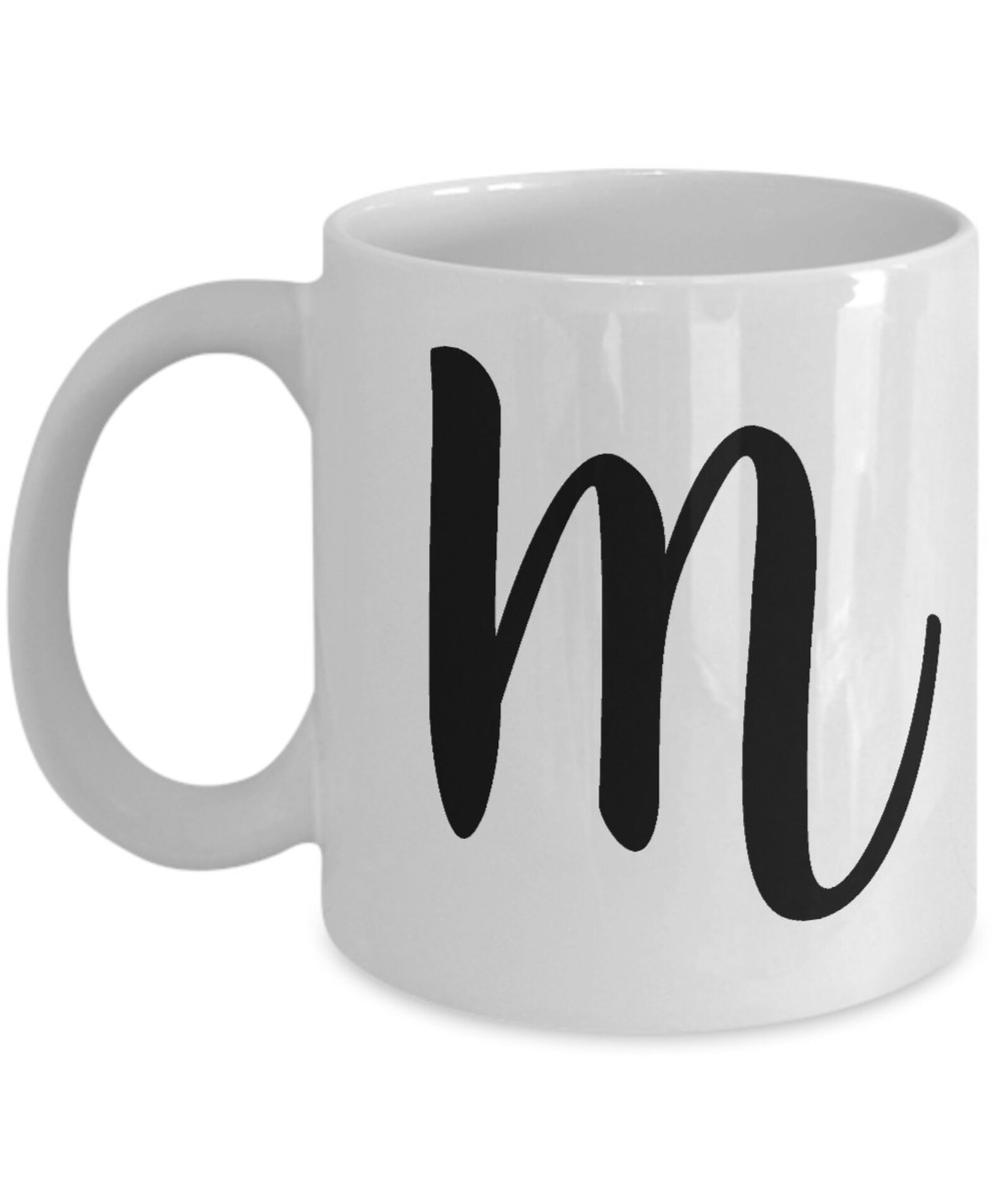 Initial Mug - Monogram Gifts With Letter M - Cute Name Coffee Mug ...