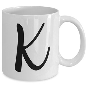 Initial Mug - Monogram Gifts With Letter K - Cute Name Coffee Mug ...
