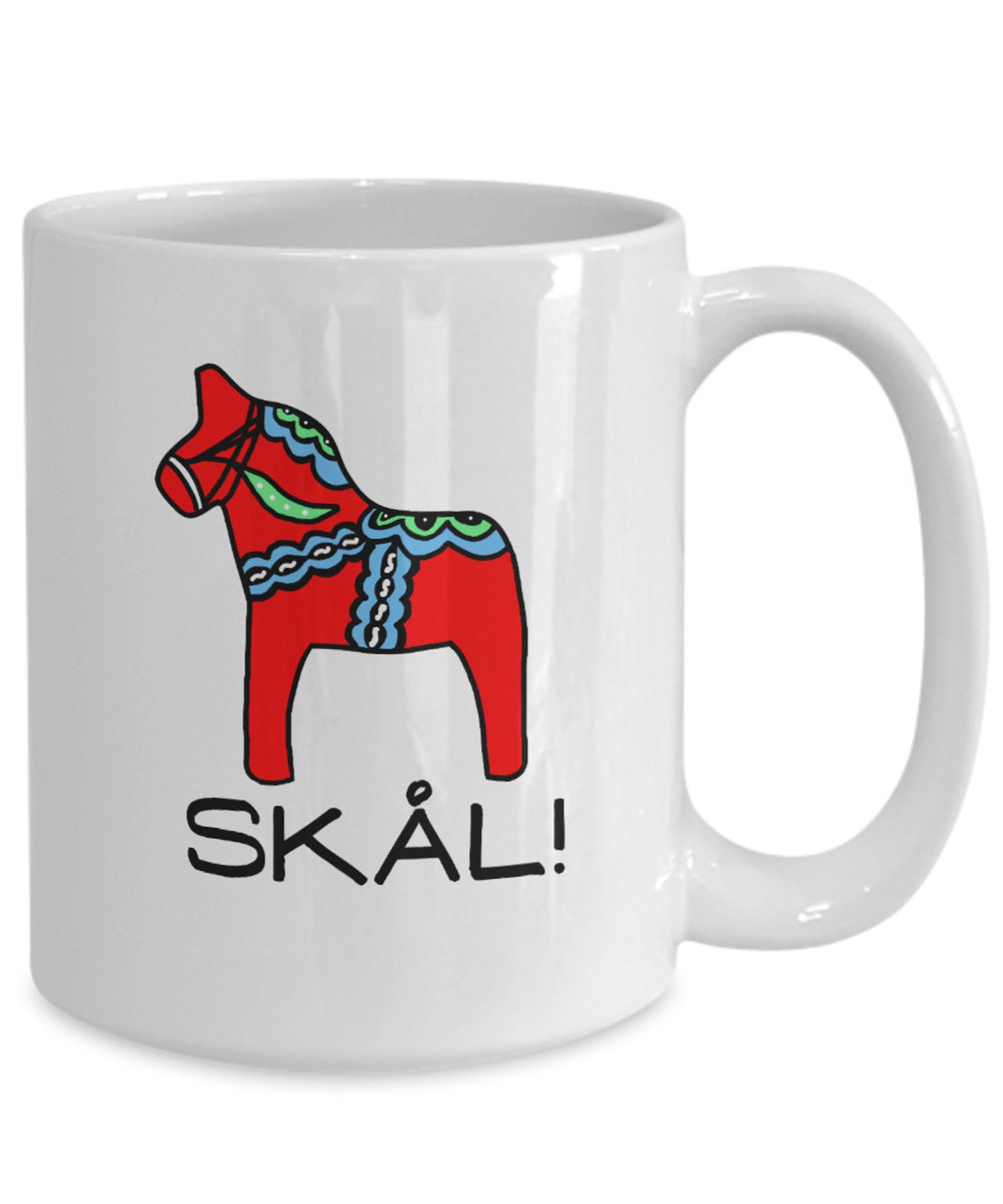 Sweden Coffee Mug, Dala Horse Mug, Swedish Coffee Mug, Sweden Mug ...