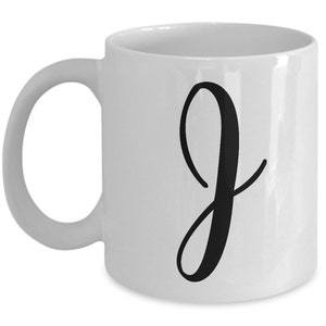 Initial Mug - Monogram Gifts With Letter J - Cute Name Coffee Mug ...