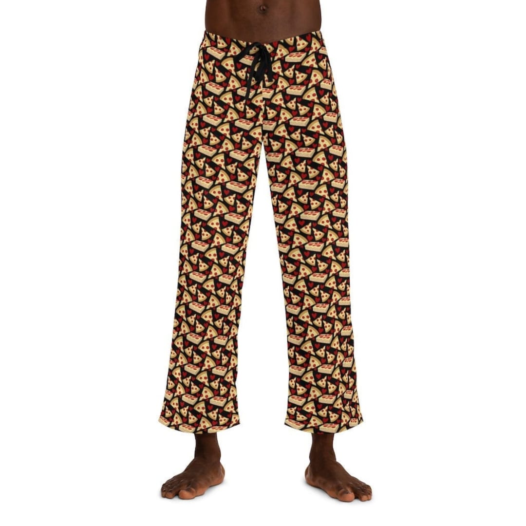 Pizza Pajama Pants, Pizza Valentine Pajamas, Men's Pizza Pajamas, Pizza ...