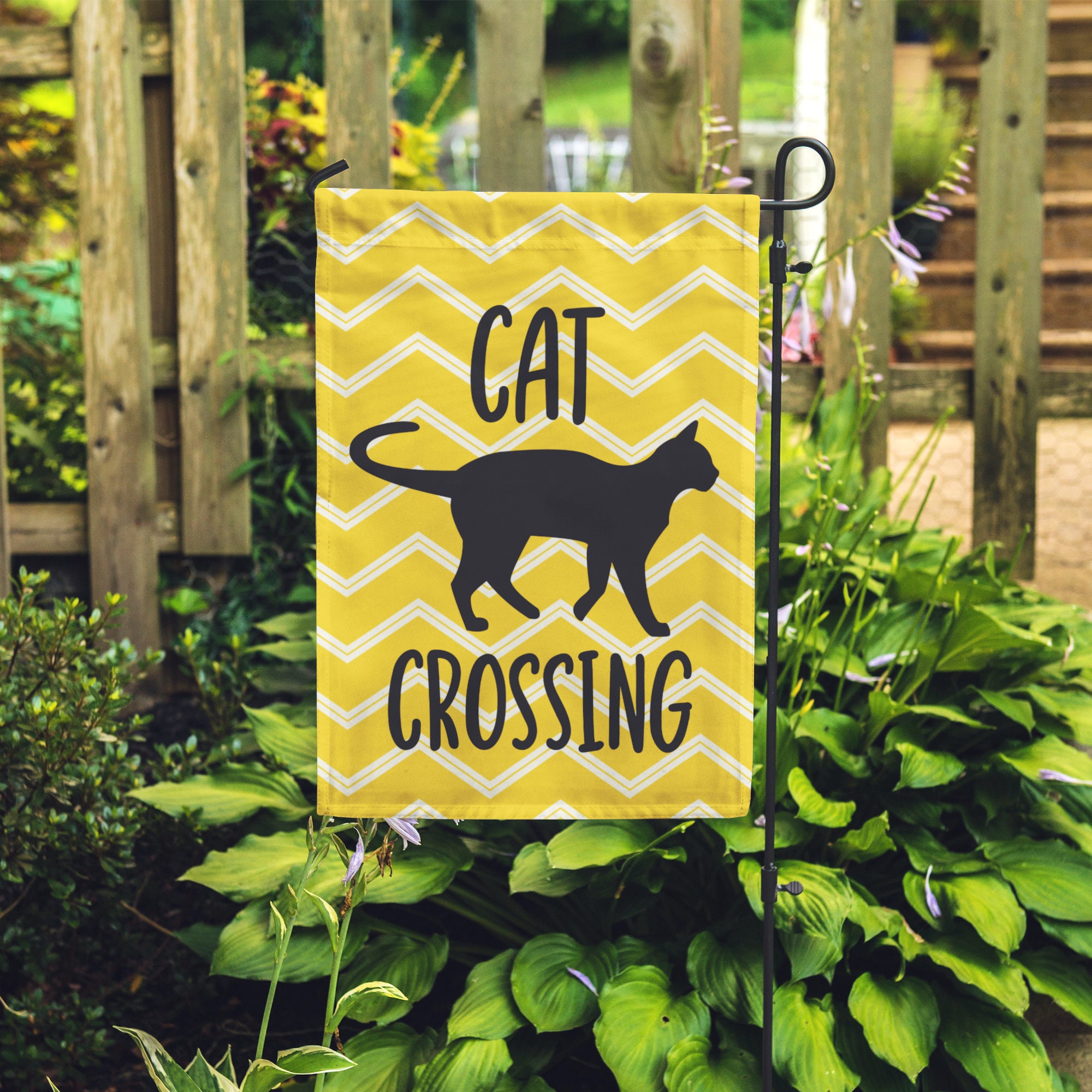 Cat Garden Flag Cat Crossing Sign Outdoor Cat Flag Garden - Etsy