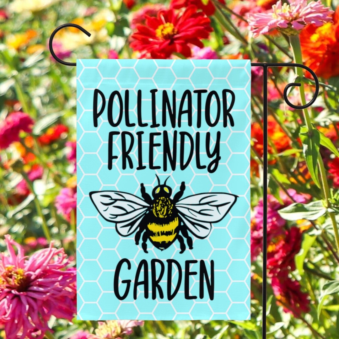 Pollinator Garden Flag, Pollinator Garden Sign, Pollinator Yard Sign ...
