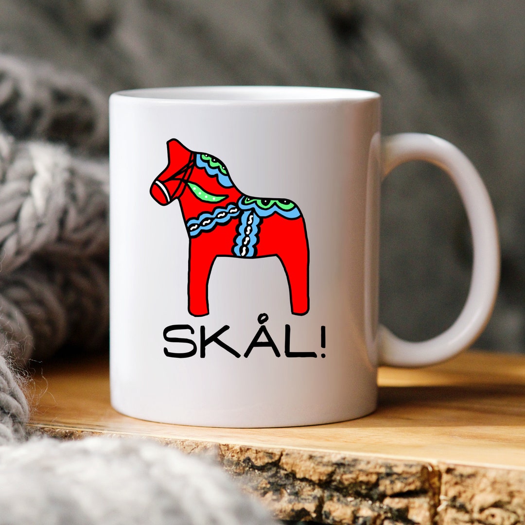 Sweden Coffee Mug, Dala Horse Mug, Swedish Coffee Mug, Sweden Mug ...