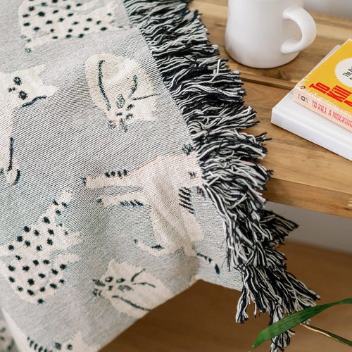 Cute Cats Cotton Woven Throw Blanket/cat Blanket/cat Lover - Etsy