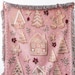 Pink Gingerbread Christmas Blanket: Personalized Woven Cotton Throw ...