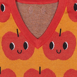 Apple Sweater Vest: Cute Red Knit, Quirky Whimsical Autumn Apparel ...