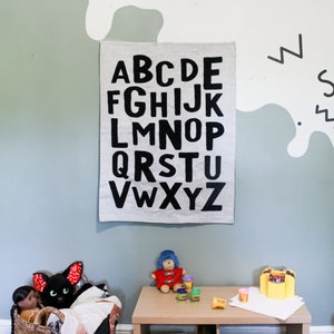 Alphabet Tapestry: Woven Wall Hanging, Boho Nursery or Gender Neutral ...