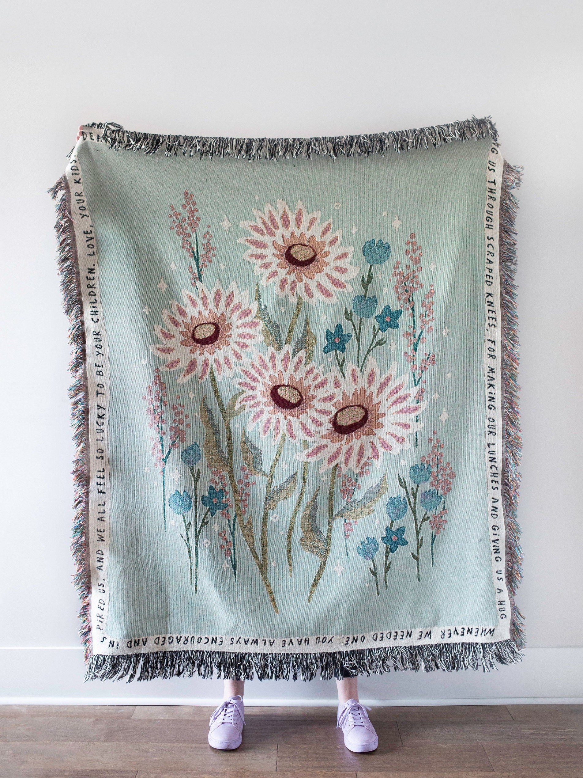 Custom Message Blanket: Personalized Gift for Mom Woven Throw | Etsy