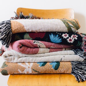 Peach Throw Blanket: Fruit Woven Cotton Throw - Etsy