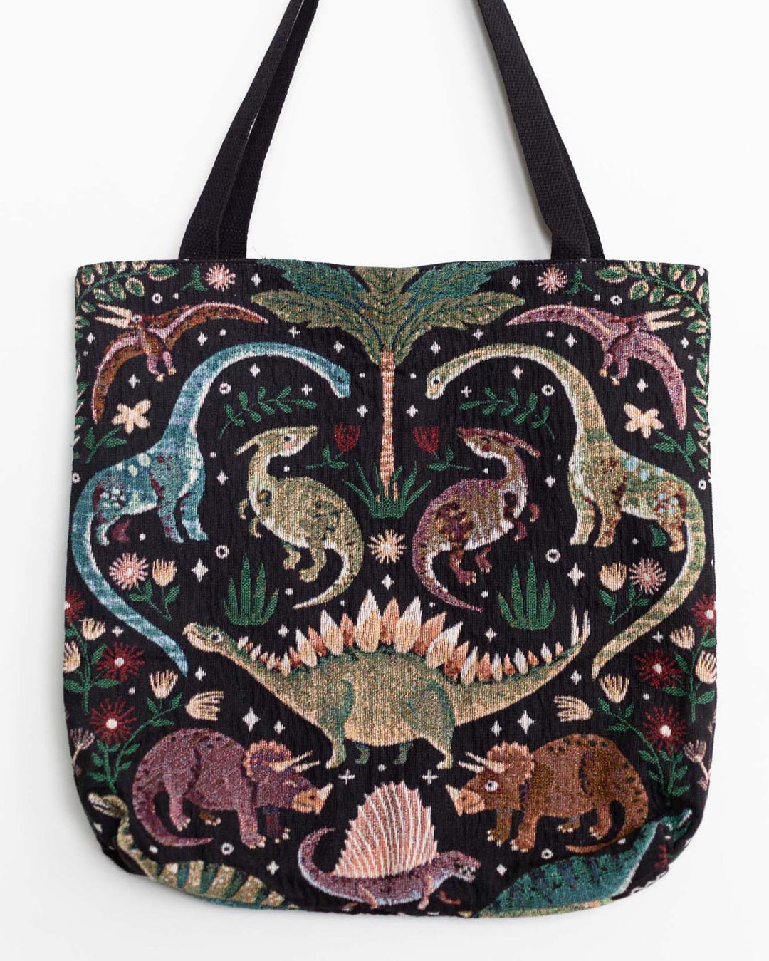 Tapestry Bag: Dinosaur Tote, Cute Kawaii Dark, Woven Cottagecore ...