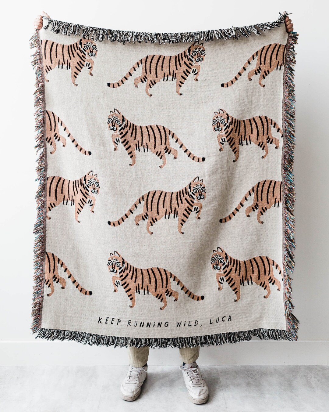 Tiger Personalized Throw Blanket: Jungle Decor, Maximalist Bedroom ...