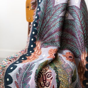 Jungle Tiger Throw Blanket: Woven Cotton Throw, Cute Animals, Colorful ...