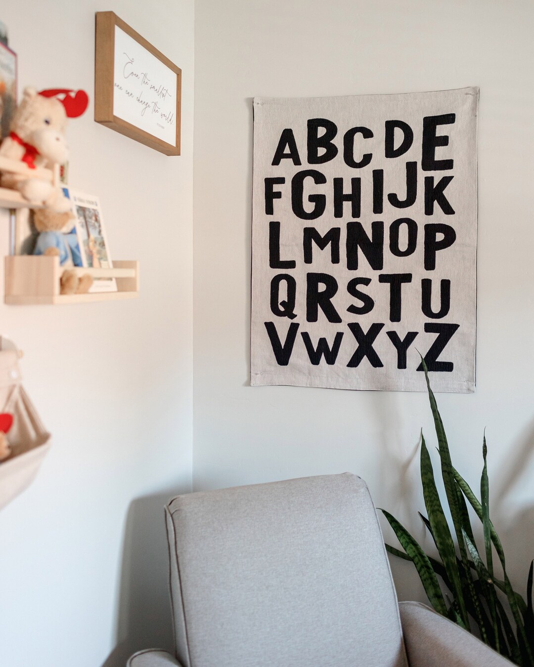 Alphabet Tapestry: Woven Wall Hanging, Boho Nursery or Gender Neutral ...