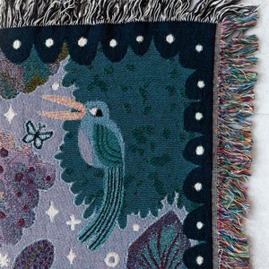 Jungle Tiger Throw Blanket: Woven Cotton Throw, Cute Animals, Colorful ...