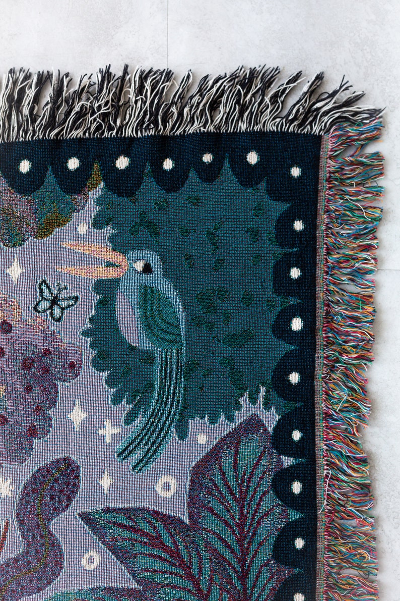 Jungle Tiger Throw Blanket: Woven Cotton Throw for Sofa Cute - Etsy