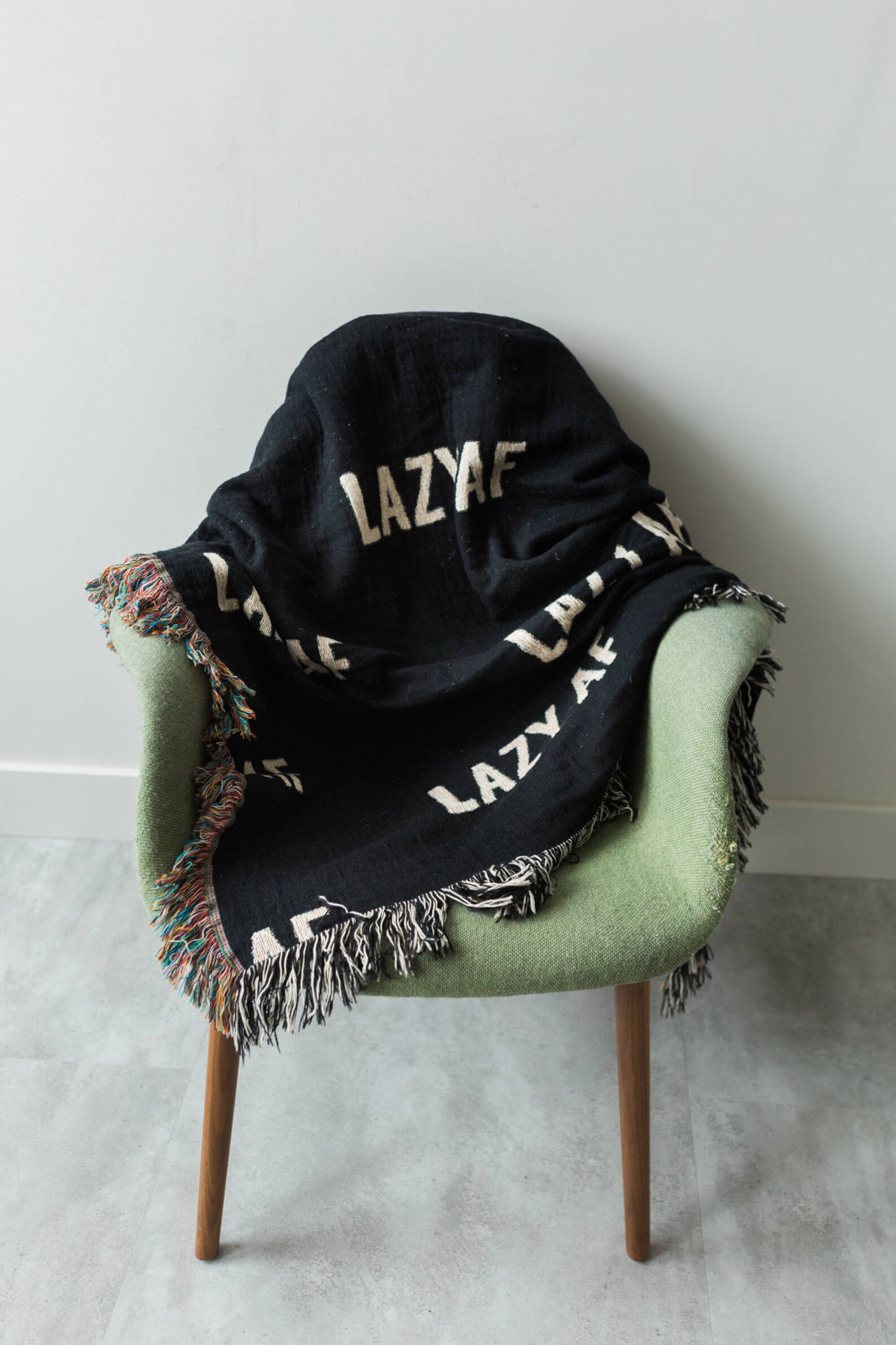 LAZY AF Woven Throw Blanket: Funny Novelty Blanket for Dorm - Etsy