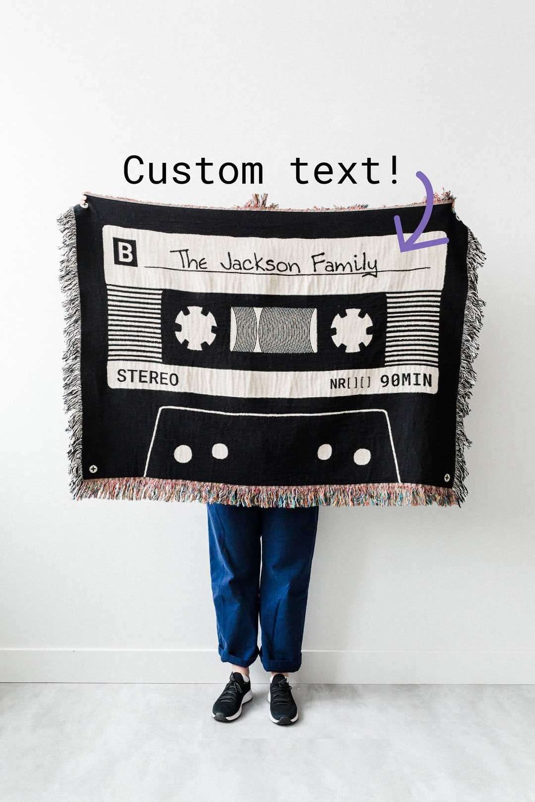 Personalized Mixtape Blanket: Custom Woven Throw, Family Name Gift for ...