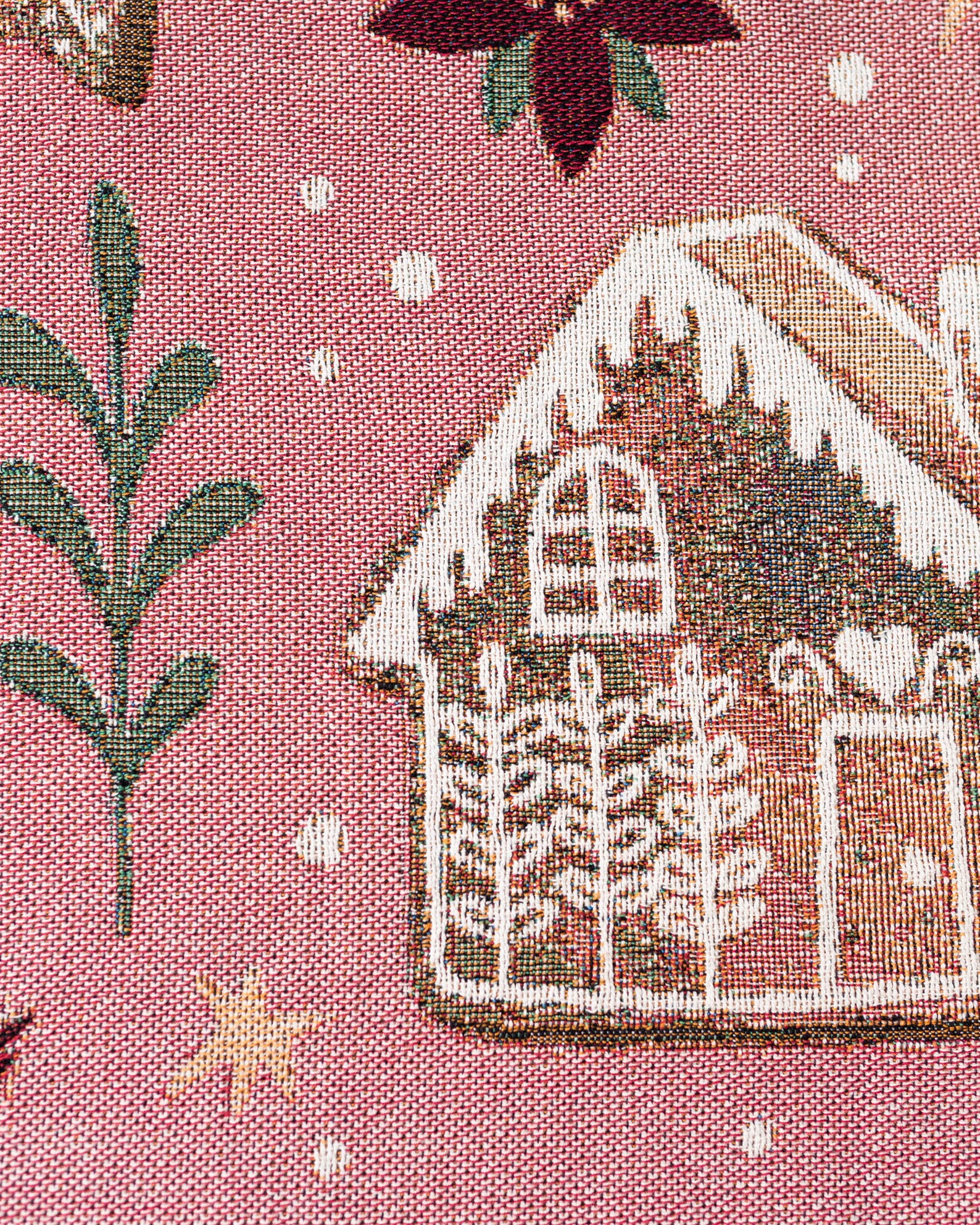 Pink Gingerbread Christmas Blanket: Personalized Woven Cotton Throw ...