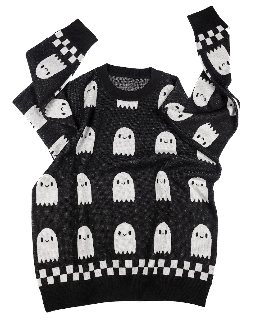 Ghost Sweater: Halloween Knit Unisex Crewneck, Spooky Cute Apparel ...