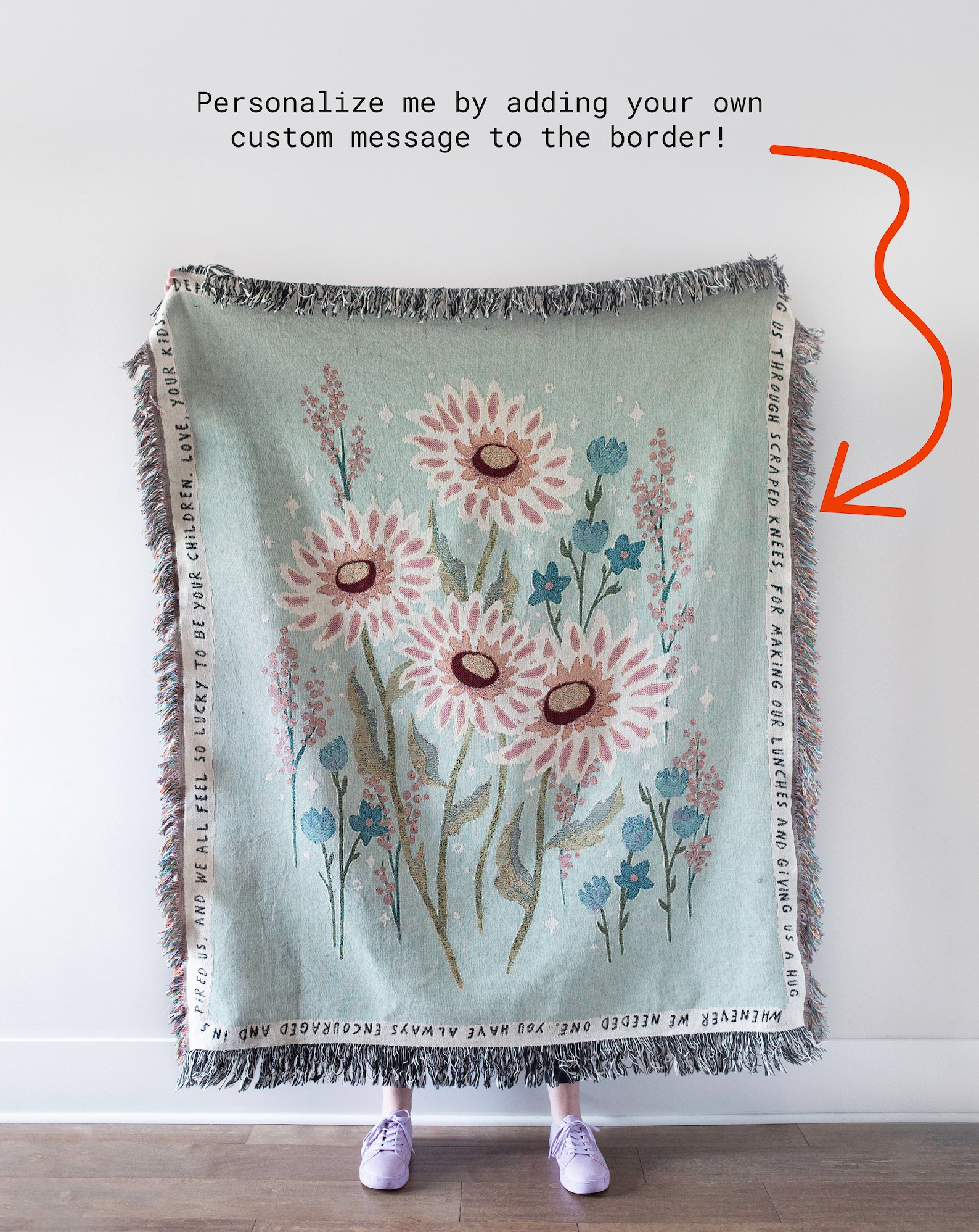 Custom Message Blanket: Personalized Gift for Mom Woven Throw | Etsy