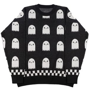 Ghost Sweater: Halloween Knit Unisex Crewneck, Spooky Cute Apparel ...