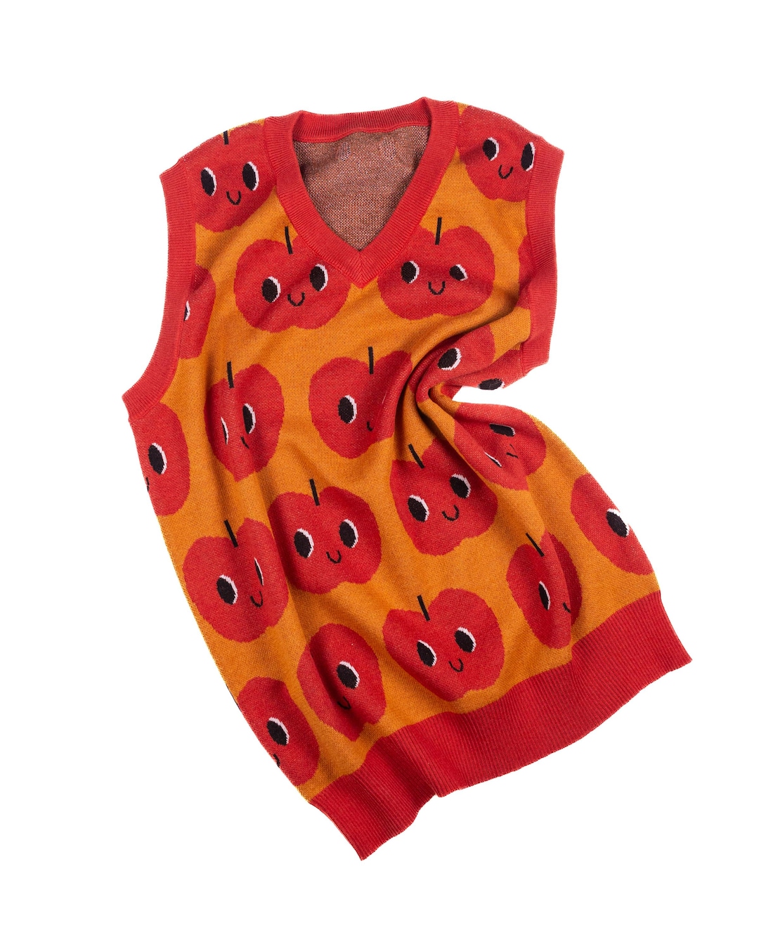 Apple Sweater Vest: Cute Red Knit, Quirky Whimsical Autumn Apparel ...