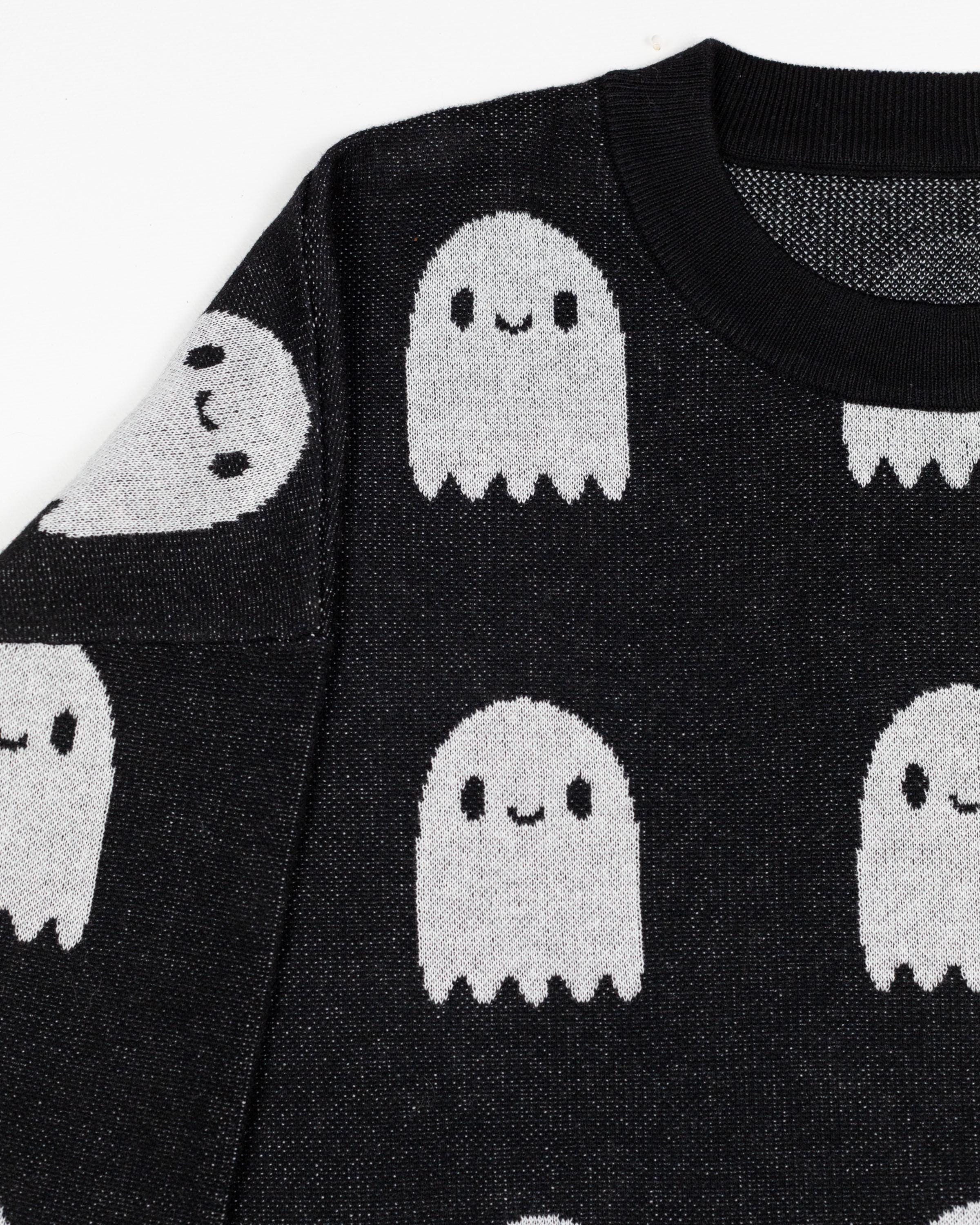 Ghost Sweater: Halloween Knit Unisex Crewneck, Spooky Cute Apparel ...