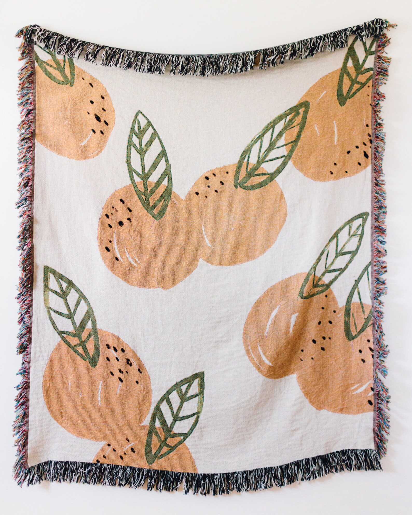 Peach Throw Blanket: Fruit Woven Cotton Throw - Etsy