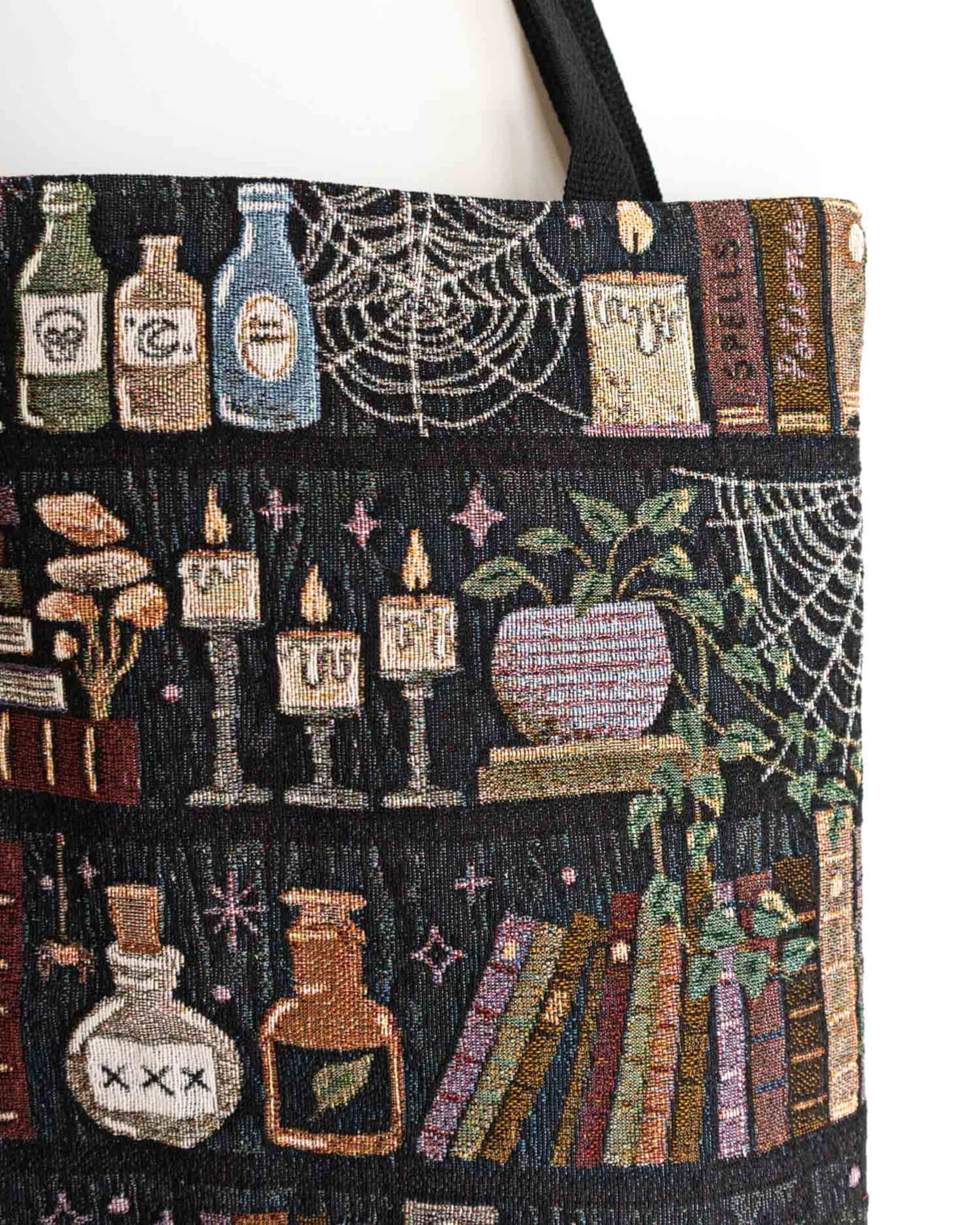 Witches Bookshelf Bag: Woven Tapestry Tote, Whimsigoth Goth Occult ...