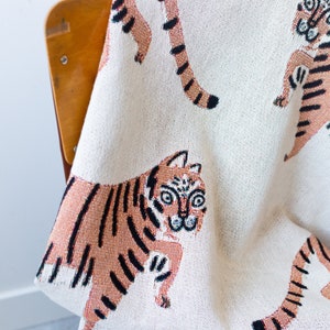 Tiger Personalized Throw Blanket: Jungle Decor, Maximalist Bedroom ...