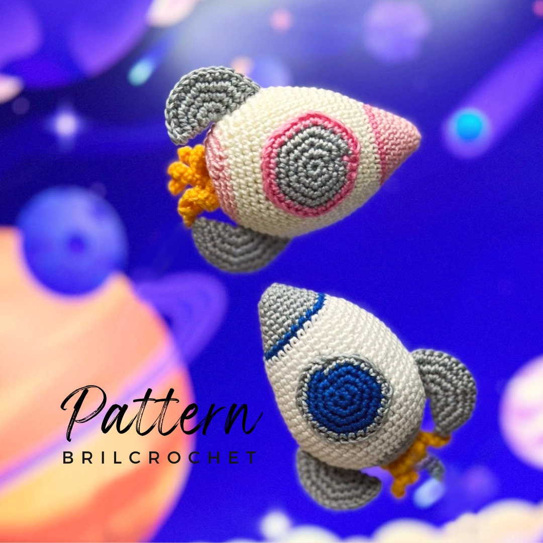 Rocket Crochet Pattern Amigurumi Space Rocket Pattern Spaceship Crochet ...