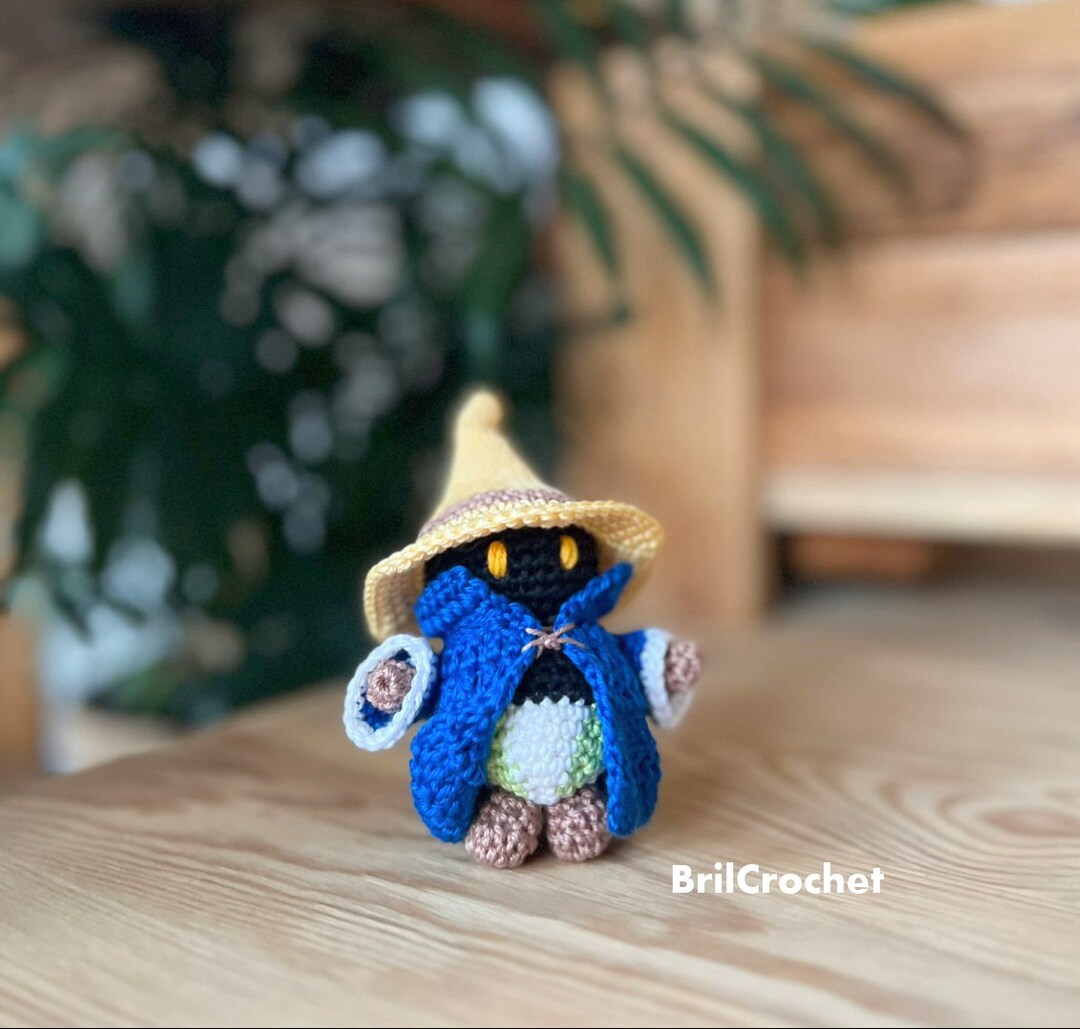 Black Mage Crochet Amigurumi Ff Black Mage Doll Crochet Black Mage ...
