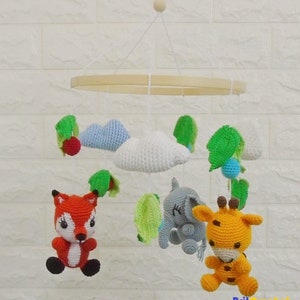 Crochet Baby Mobile Safari Safari Baby Mobile Animal Crochet - Etsy